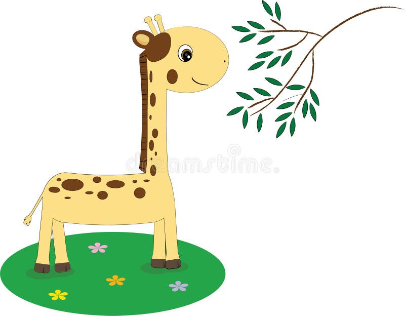 Giraffe Eating Leaves Stock Illustrations – 104 Giraffe Eating Leaves ...