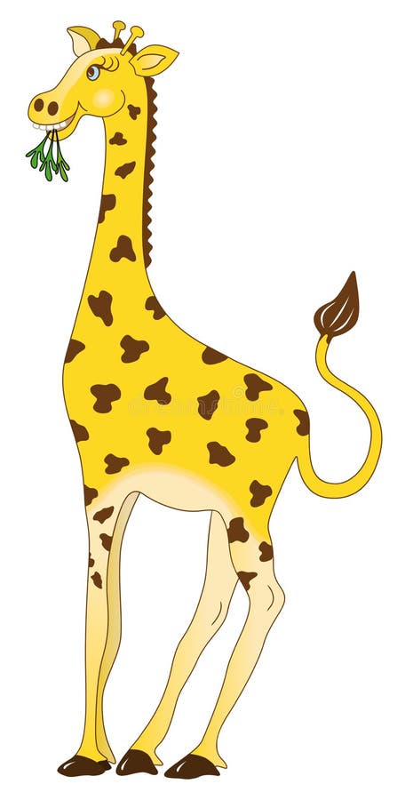Giraffe Eating Leaves Stock Illustrations – 104 Giraffe Eating Leaves ...