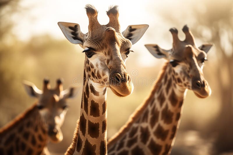 Giraffe on the Background of the African Savannah, Hot Day, Animals of ...