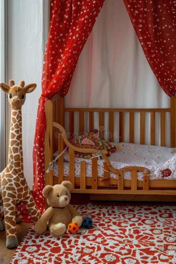 Giraffe in bedroom stock image. Image of generated, animal - 375302303
