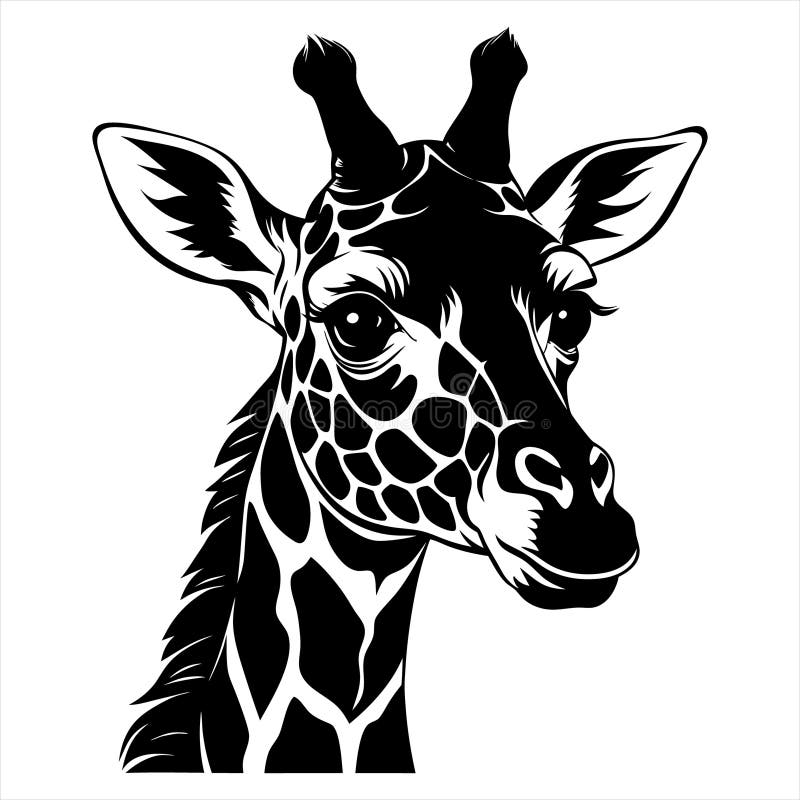 Simple Design of Silhouette of Giraffe Collection Stock Vector ...