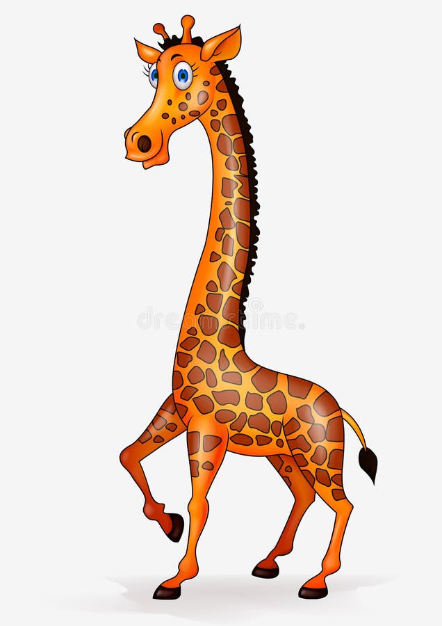 Smiling giraffe cartoon stock vector. Illustration of neck - 29185055