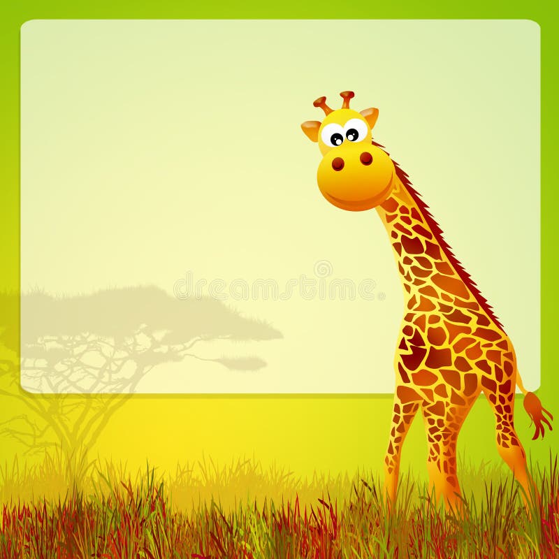 Giraffe cartoon stock illustration. Illustration of african - 37211385