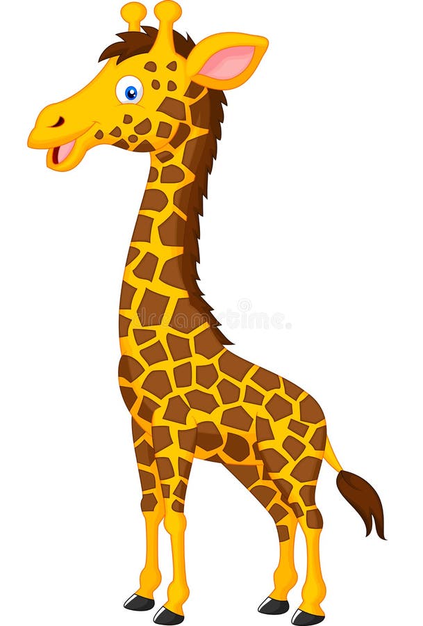 Smiling giraffe cartoon stock vector. Illustration of neck - 29185055