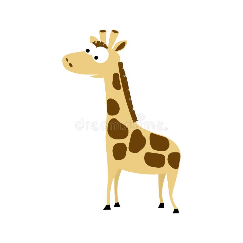 Giraffe in Cartoon Style. Flat Isolated 2d Vector Stock Vector ...