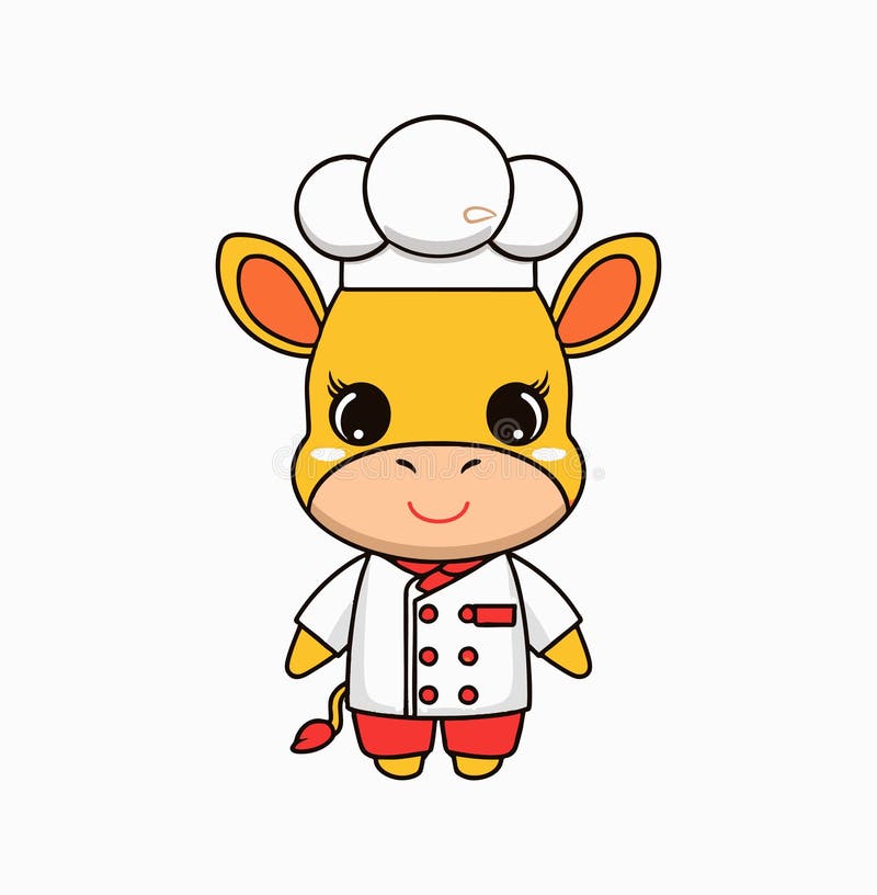 Giraffe in a chef costume stock vector. Illustration of profession ...