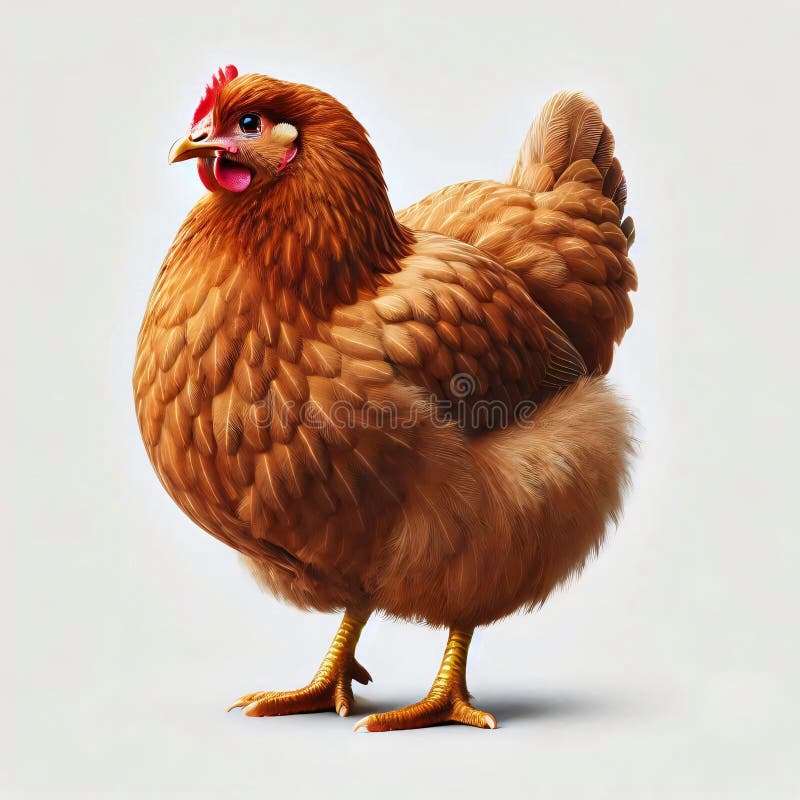 Giraffe Chicken with Red Comb on White Surface Generative for AI Stock ...