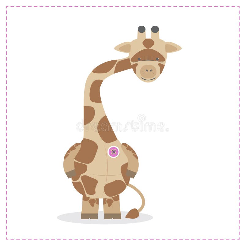Giraffe, Cute Plush Toy Vector Cartoon Stock Illustration ...