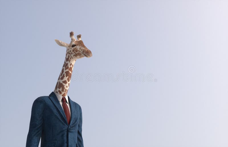 Giraffe Dressed in a Business Suit Stock Illustration - Illustration of ...