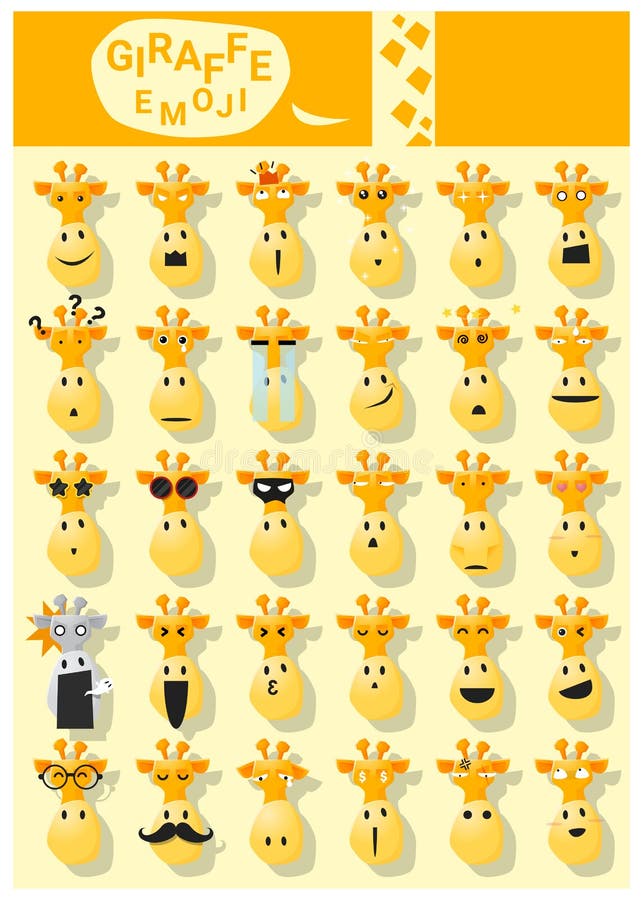 Giraffe emoji icons stock vector. Illustration of emoji - 79262854