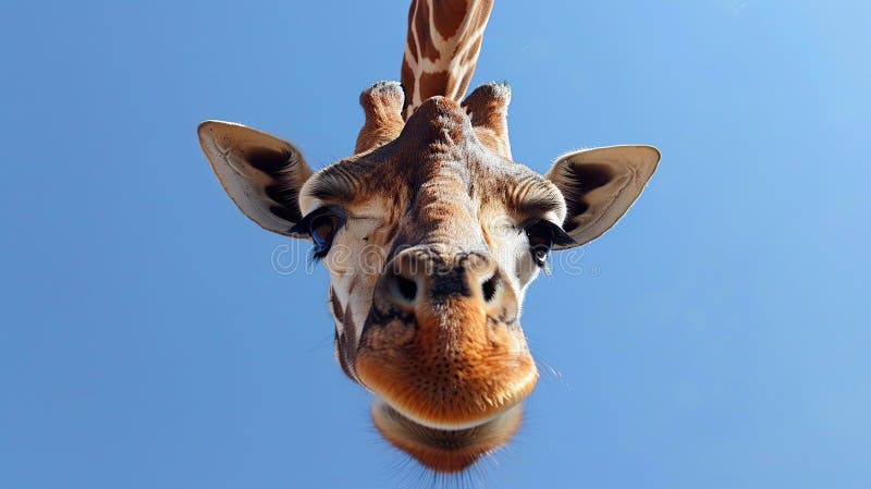 Giraffe Face Head Hanging Upside Down. Generative Ai Stock Illustration - Illustration of ...