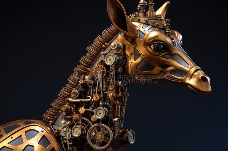 Giraffe Steampunk Animal Illustration Generative Ai Stock Illustration ...