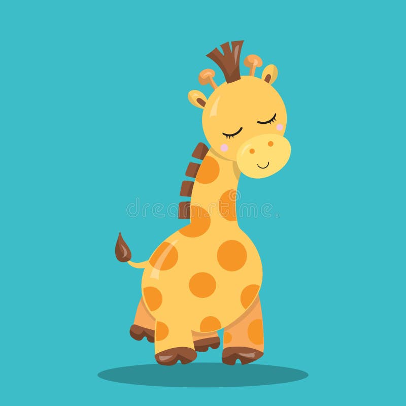 GIRAFFE FRONT BLUE 05 stock vector. Illustration of blue - 197984620