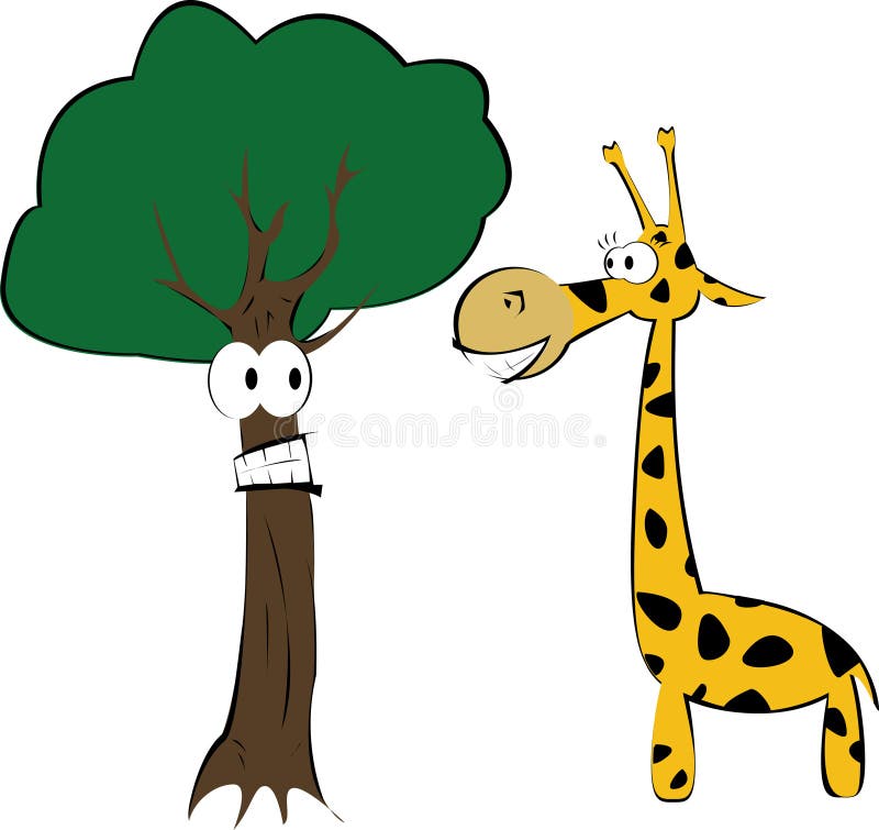 The giraffe and fun tree stock vector. Illustration of mammal - 26666413
