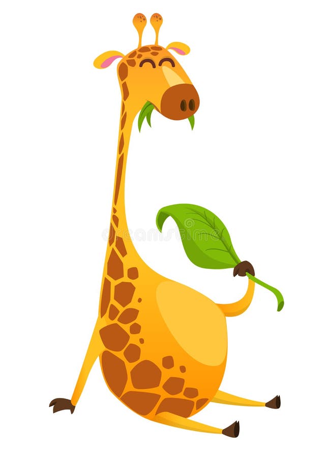 Giraffe Eating Leaves Stock Illustrations – 95 Giraffe Eating Leaves ...