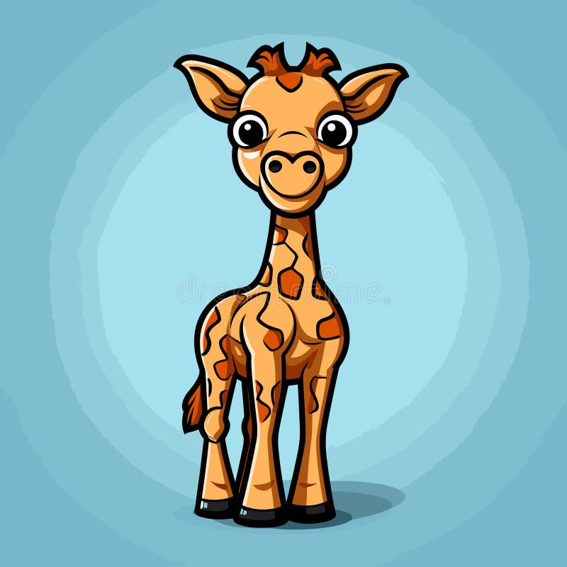 Giraffe. Giraffe Hand-drawn Comic Illustration. Cute Vector Doodle ...