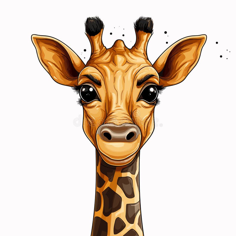 Giraffe. Giraffe Hand-drawn Comic Illustration. Cute Vector Doodle ...