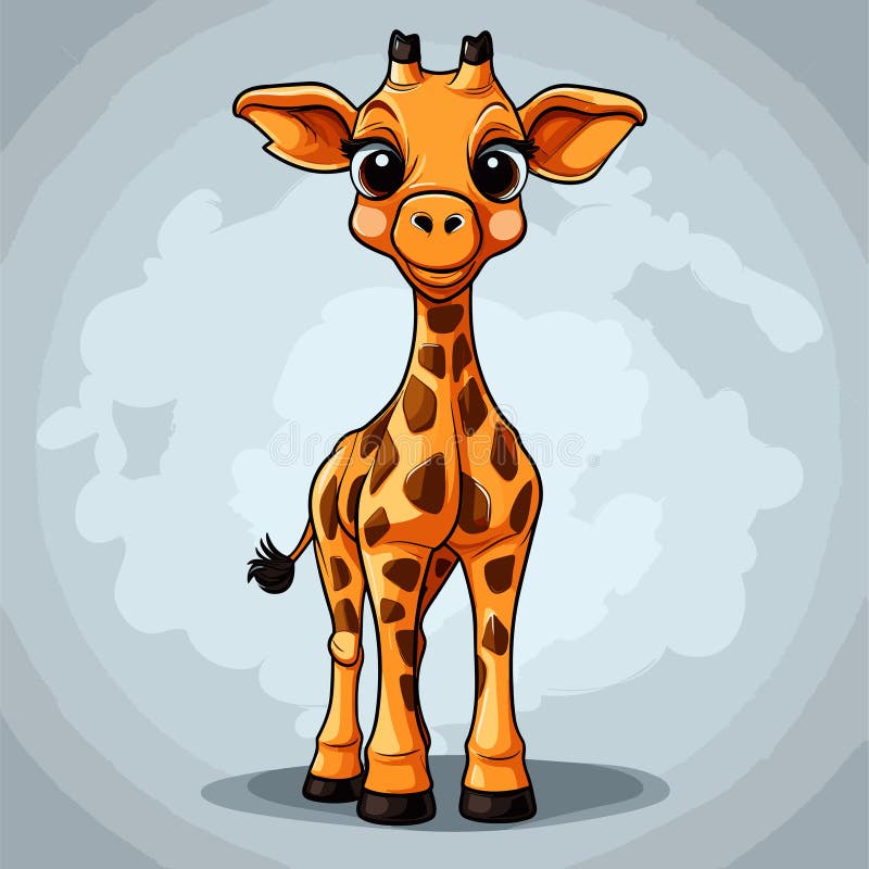 Giraffe. Giraffe Hand-drawn Comic Illustration. Cute Vector Doodle ...