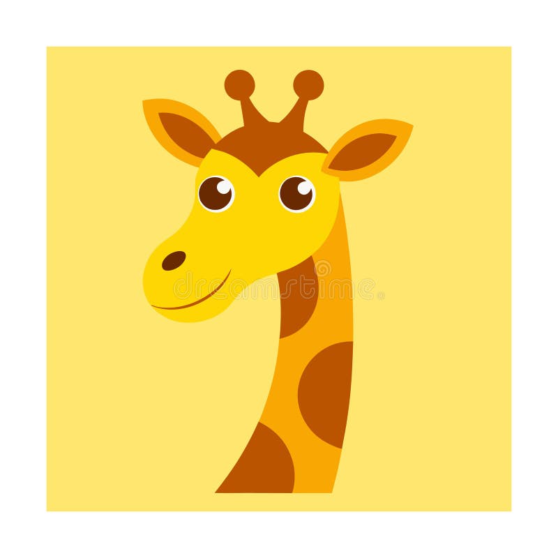 Giraffe Head Logo with Long Neck Curve Stock Vector - Illustration of ...