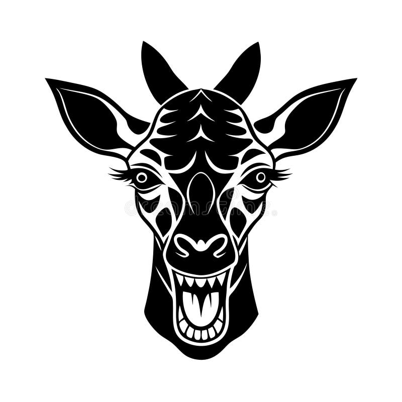 Giraffe Head Vector Silhouette Art Illustration Stock Vector ...