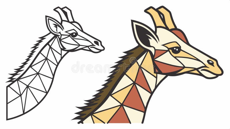 Giraffe Heads Geometric Vector, Modern Animals and Pattern Design ...