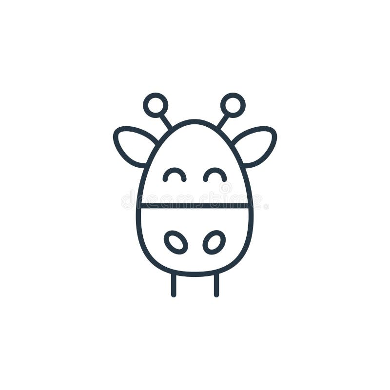 Giraffe Icon Vector from Animals Concept. Thin Line Illustration of ...