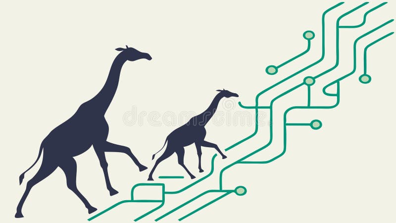 Giraffe Integrated with Circuit Lines, Symbolizing Technology and ...