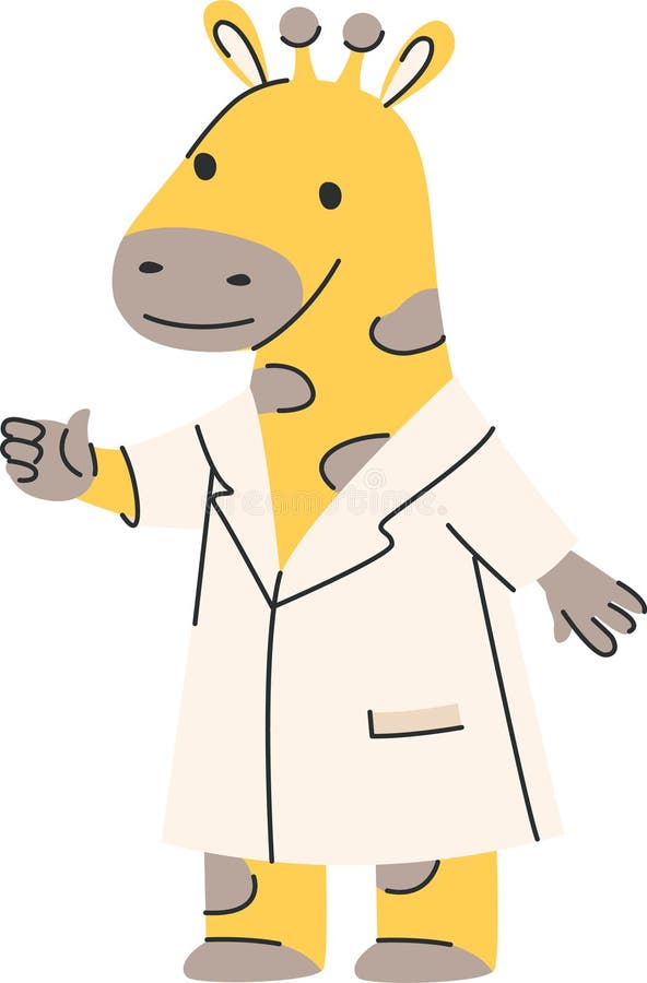 Giraffe in Lab Coat stock vector. Illustration of healthcare - 386726754