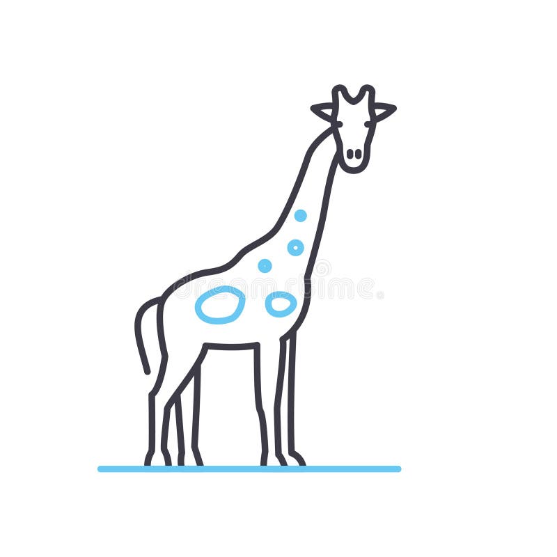 Giraffe Line Icon, Outline Symbol, Vector Illustration, Concept Sign ... Giraffe Line Icon, Outline Symbol, Vector Illustration, Concept Sign ...
