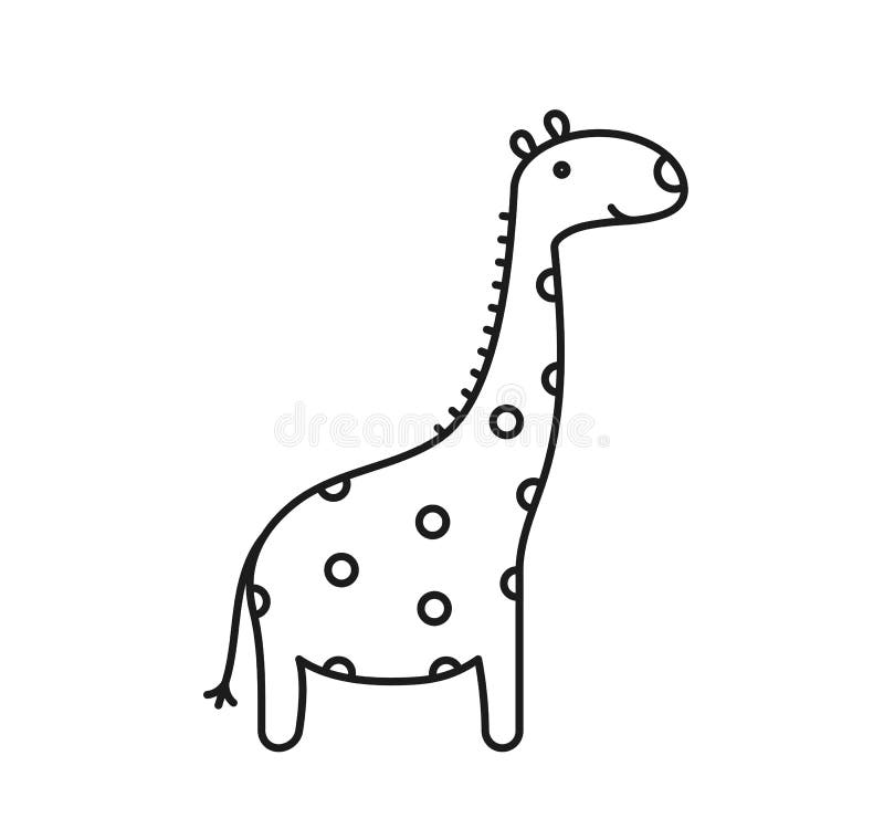 Giraffe One Line Drawing, African Wild. Vector Illustration Stock ...