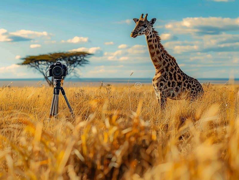 Giraffe is Looking at the Camera. Photographers Humor of the Day Stock ...