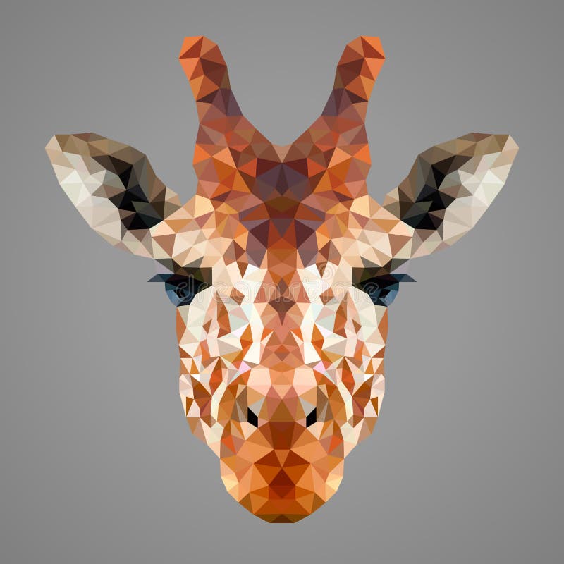 Giraffe low poly portrait stock vector. Illustration of design - 66388854
