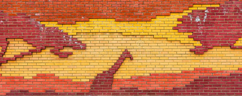 `giraffe` Mural. the Brick Painting Concept Stock Photo - Image of ...