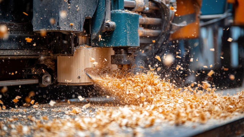 A Giraffe Operates a Wood-cutting Machine, Skillfully Processing Timber ...