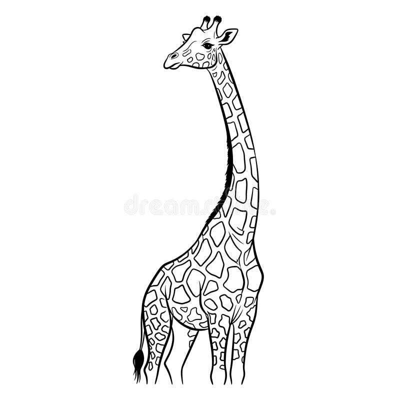 Giraffe Outline Illustration Stock Illustrations – 6,407 Giraffe ...