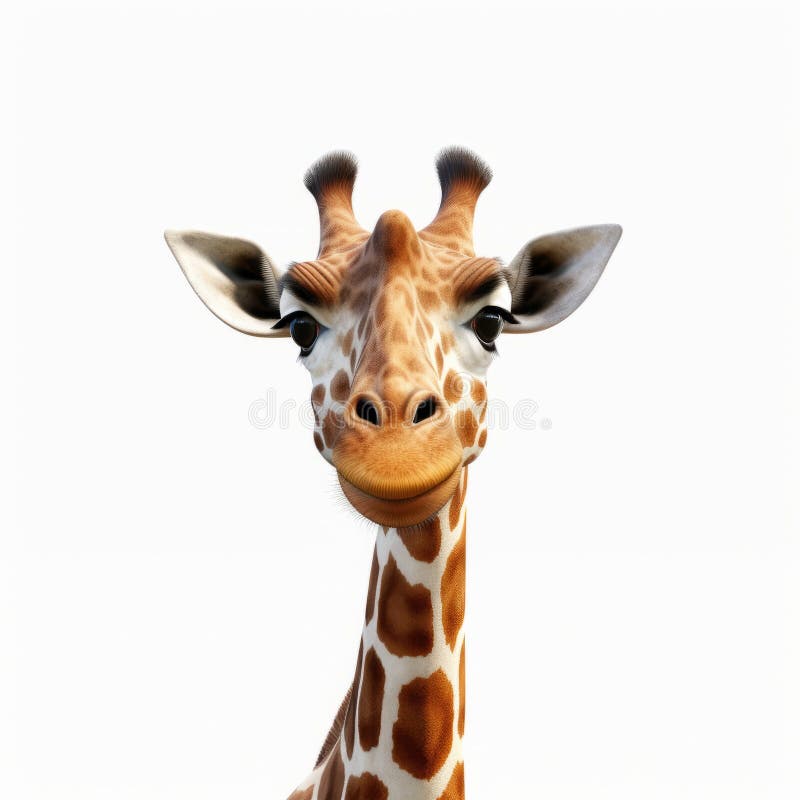 Giraffe in Pixar Style on White Background Stock Illustration ...