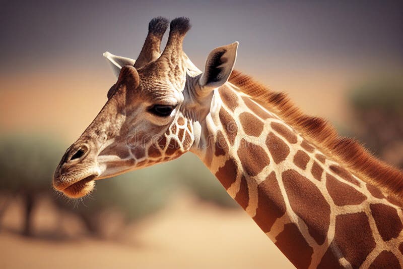 Giraffe Portrait Close-up. AI Generated Stock Illustration ...