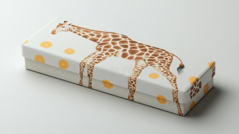 Giraffe Print Gift Box with Citrus Motifs Generative AI Stock ...