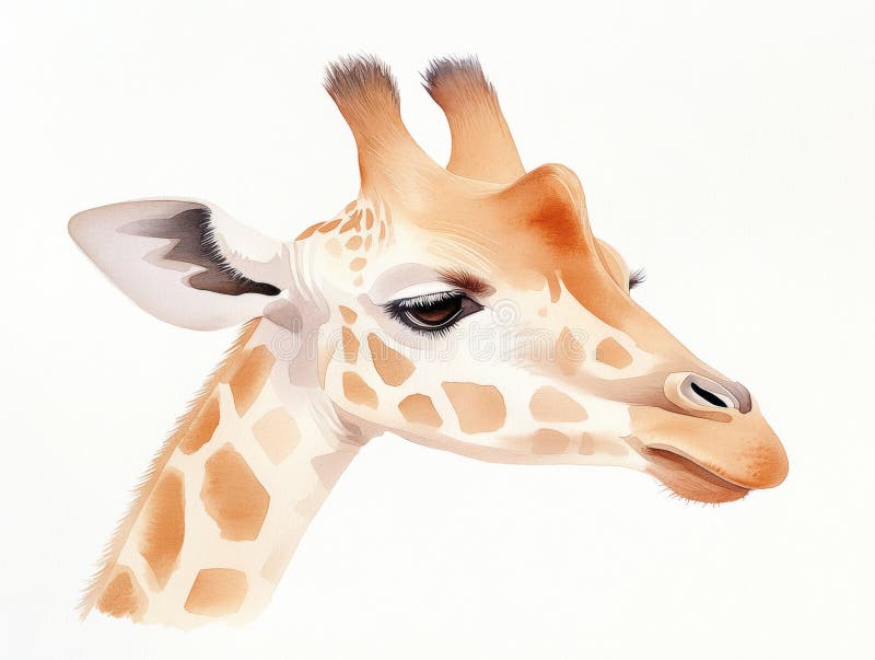 A Giraffe with a Sad Expression on Its Face Stock Illustration ...