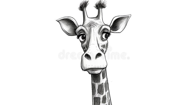 Giraffe with a Sad Expression Stock Illustration - Illustration of ...