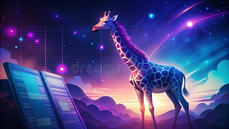 Giraffe School Nighttime Schedule a Fun and Educational Vector ...