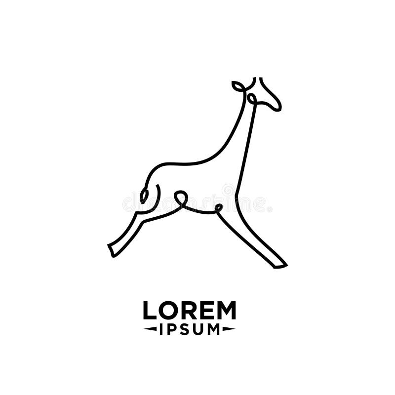Giraffe Set Line Logo Icon Designs Vector Stock Illustration ...