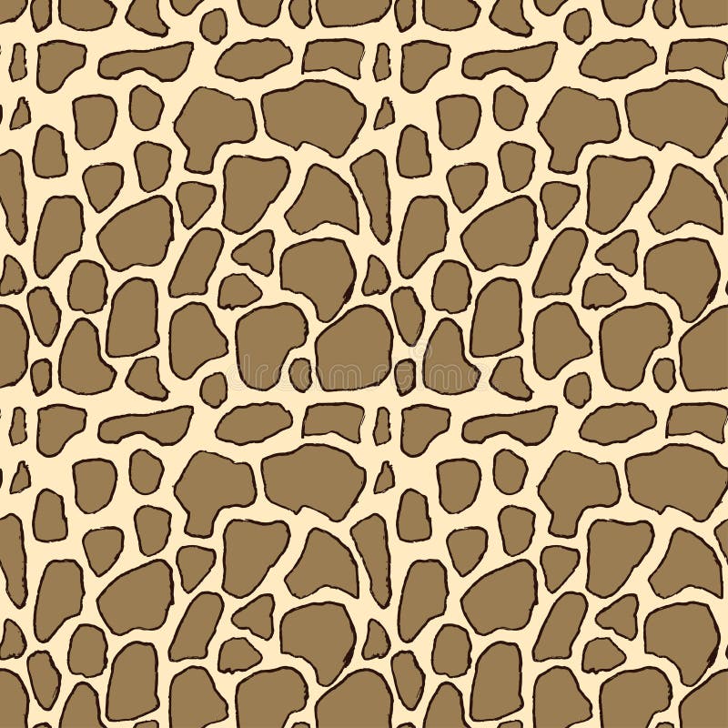 Giraffe Skin Hand Drawn Pen Texture. Vector Seamless Pattern Sketch ...