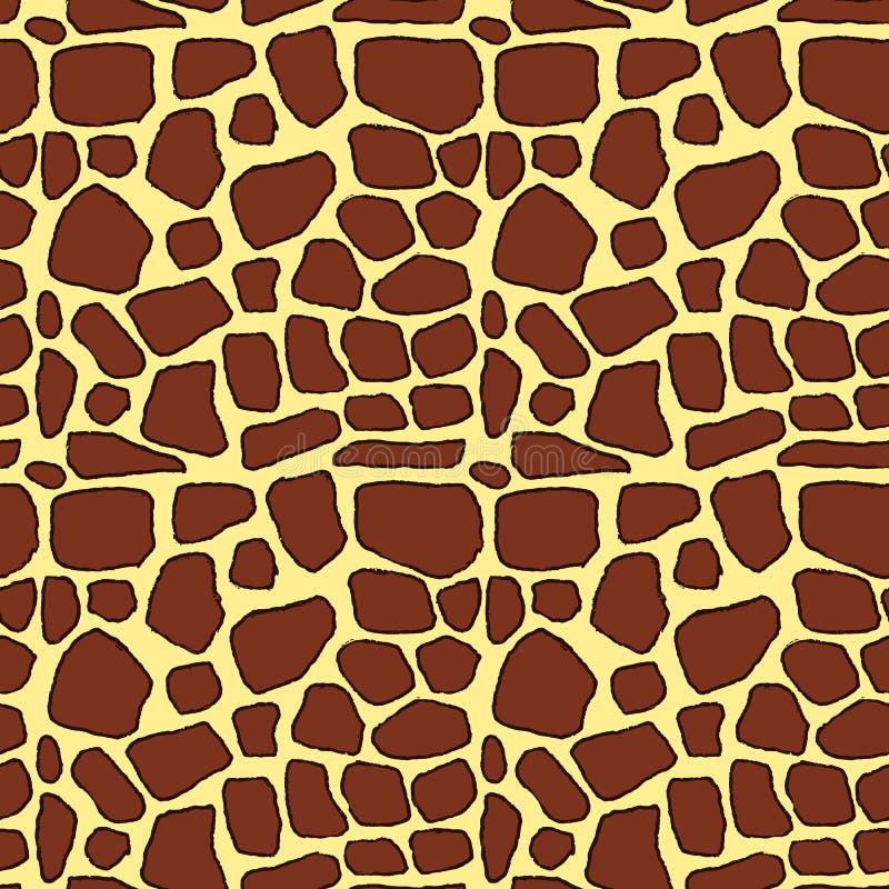 Giraffe Skin Hand Drawn Pen Texture. Vector Seamless Pattern Sketch ...