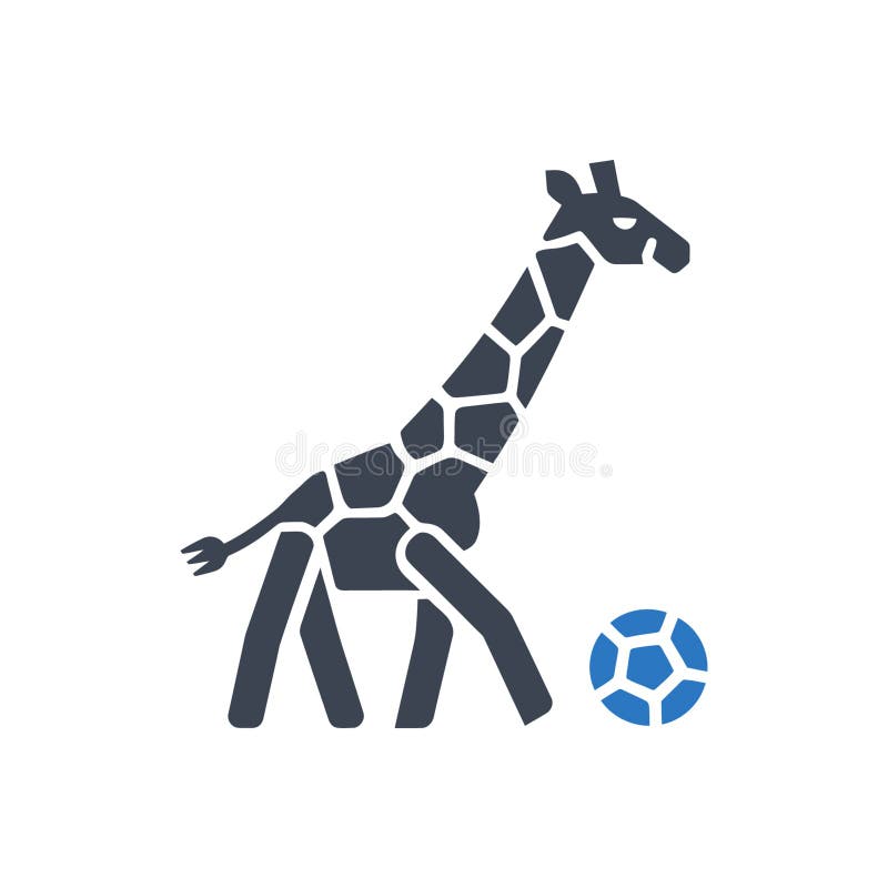 Giraffe Soccer Player Icon stock illustration. Illustration of ...