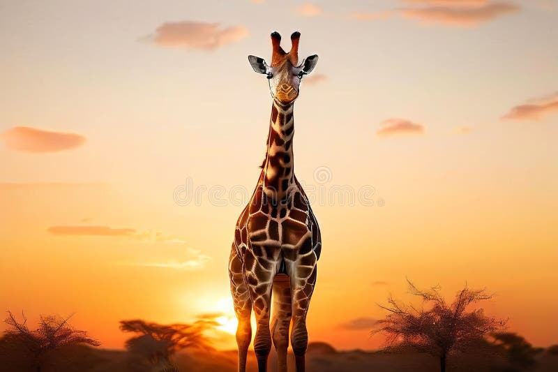 Giraffe stand stock illustration. Illustration of serenity - 344605042