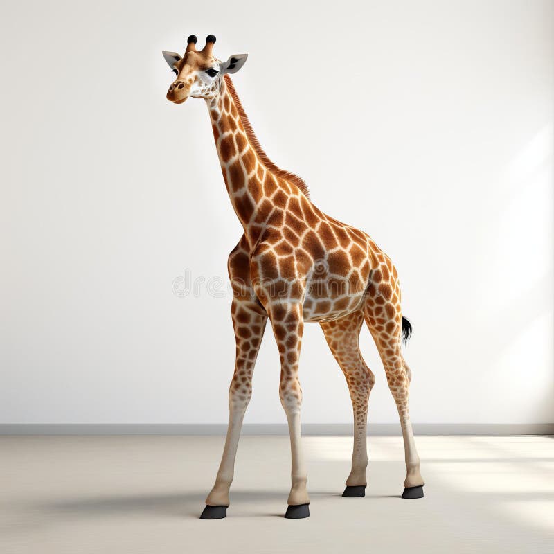 High-quality Full Back Angle View Image of Farm Giraffe Stock ...