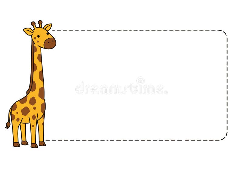 Giraffe Simple Border Clipart. Stock Illustration - Illustration of ...