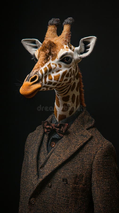 A Giraffe in a Suit Looking Sophisticated and Dapper Stock Illustration ...