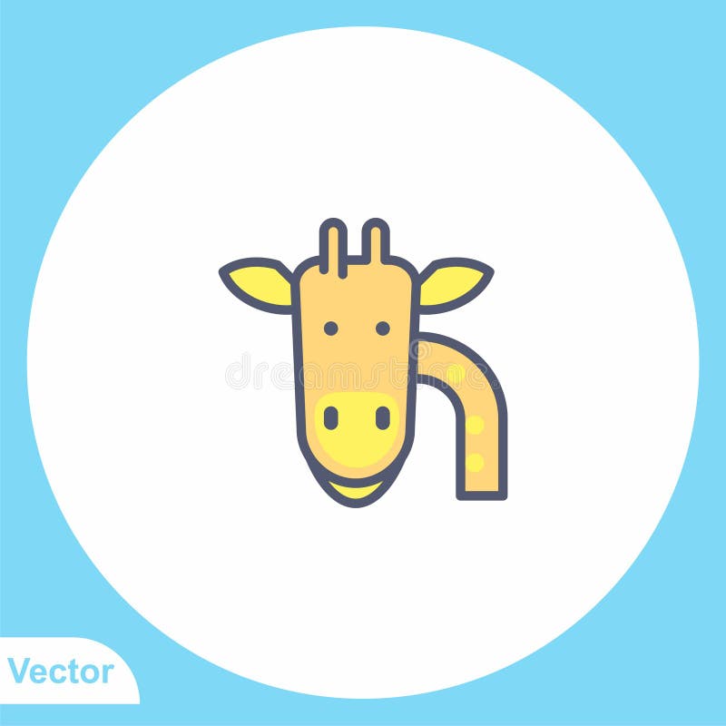 Giraffe Vector Icon Sign Symbol Stock Illustration - Illustration of ...